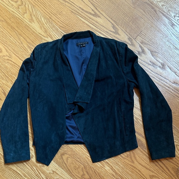 Theory | Jackets & Coats | Theory Blue Suede Blazer | Poshmark